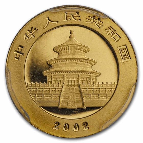 Buy 2002 China 1/10 oz Gold Panda MS-69 PCGS (Low Letters) | APMEX