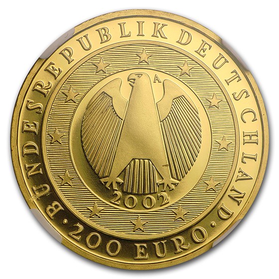 Buy 2002 Germany 1oz Gold 200 Euro Introduction of the Euro PF-69 NGC ...