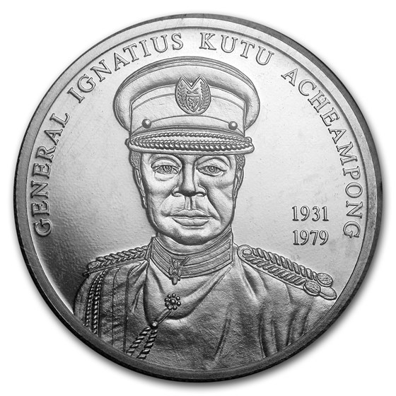 Buy 2002 Ghana Silver 100 Sika General Ignatius Kutu Acheampong BU | APMEX