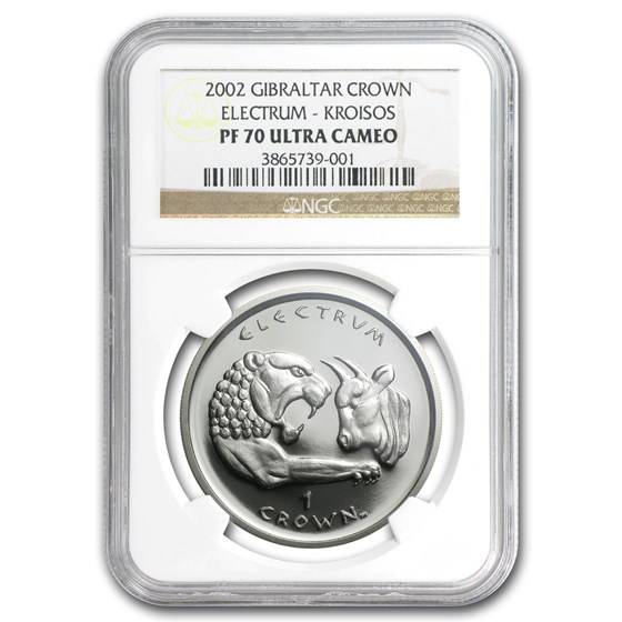 Buy 2002 Gibraltar Proof 1 oz Gold/Silver Electrum Crown PF-70 NGC | APMEX