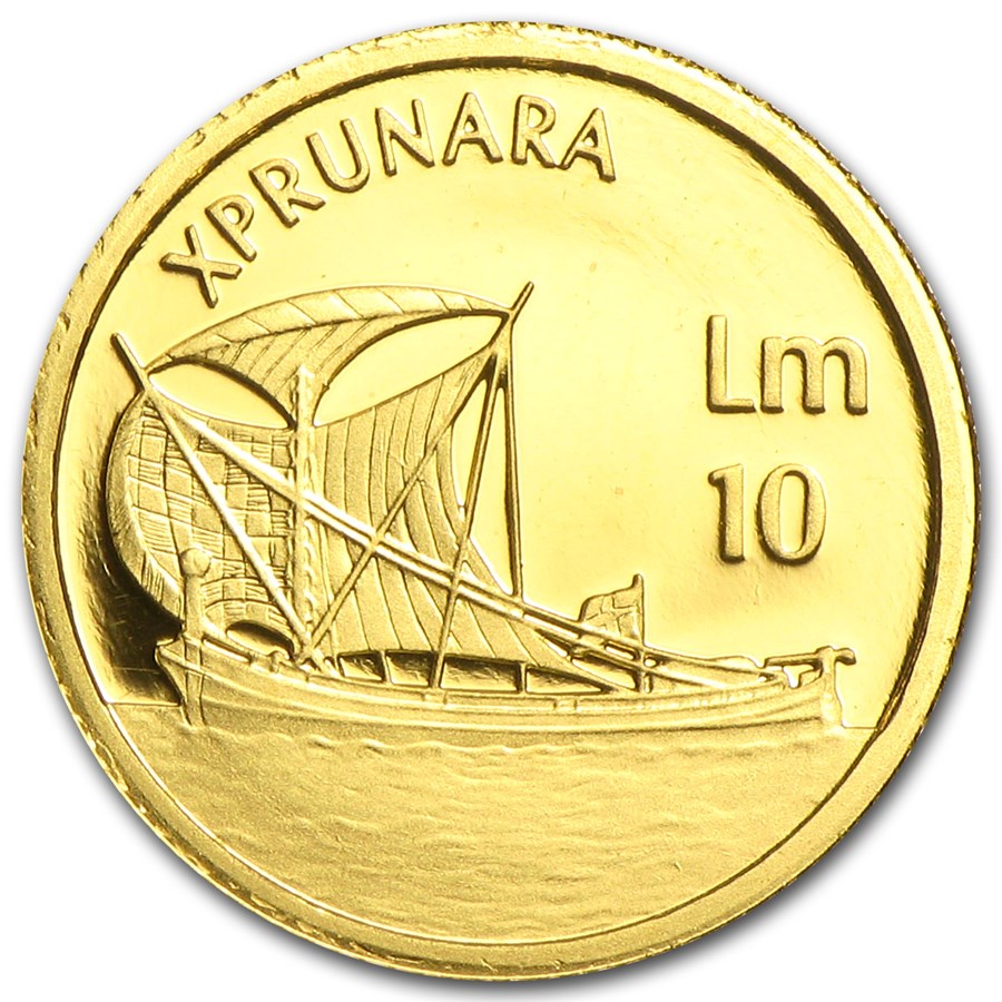 Buy 2002 Malta Gold 10 Liri Sailboat Prooflike | APMEX