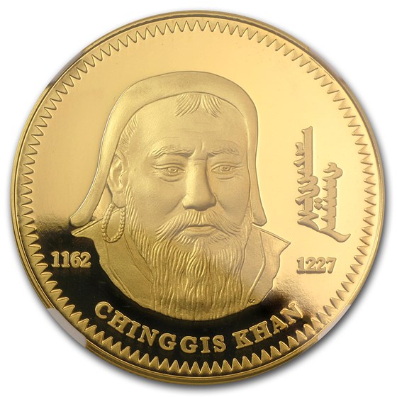 Buy 2002 Mongolia Proof Gold 10000 Tugrik Genghis Khan PF-70 NGC | APMEX
