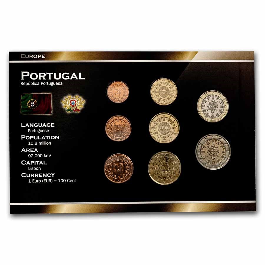 Buy 2002 Portugal 1 Cent-2 Euro 8-Coin Euro Set BU | APMEX