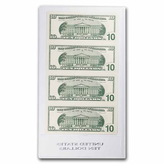 Buy 2003 (A-Boston) $10 FRN CU (Fr#2037-A*) 4 Uncut Star Note Sheet | APMEX