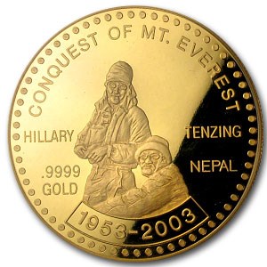 Buy 2003 New Zealand 5 oz Proof Gold Mount Everest Medal | APMEX
