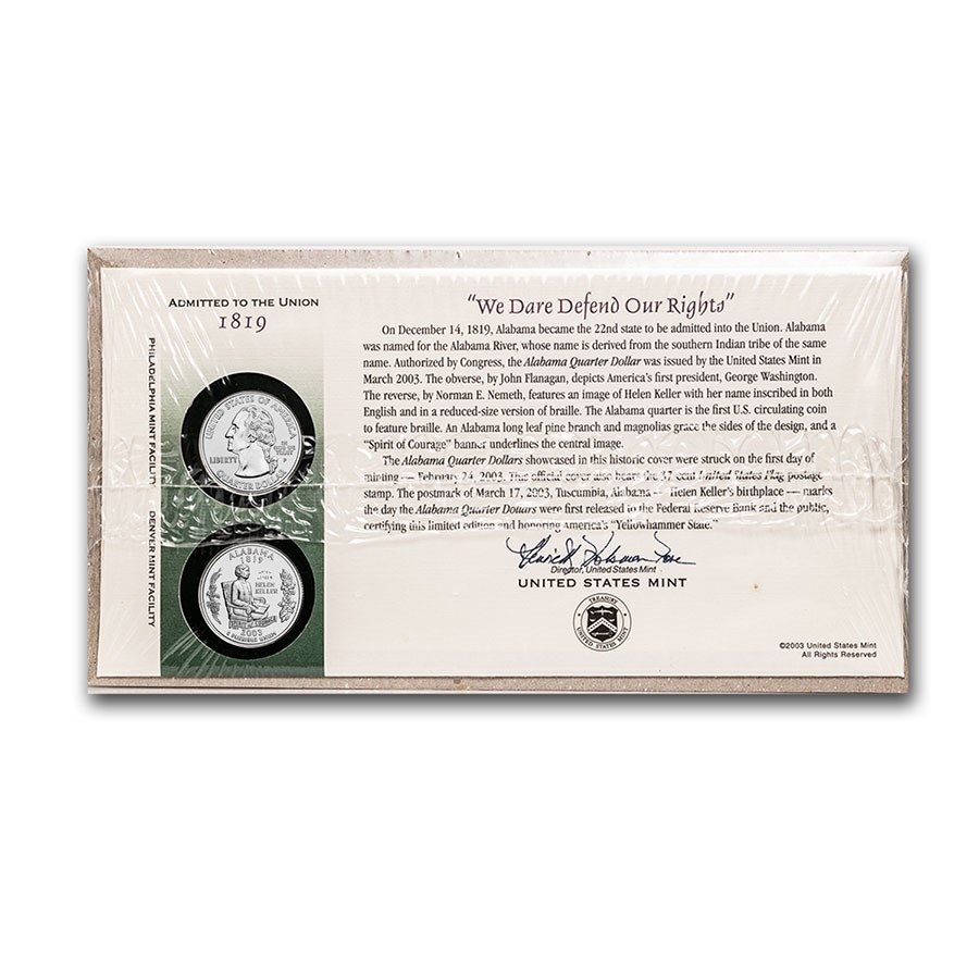 Buy 2003 P&D Alabama State Quarter First Day Cover | APMEX