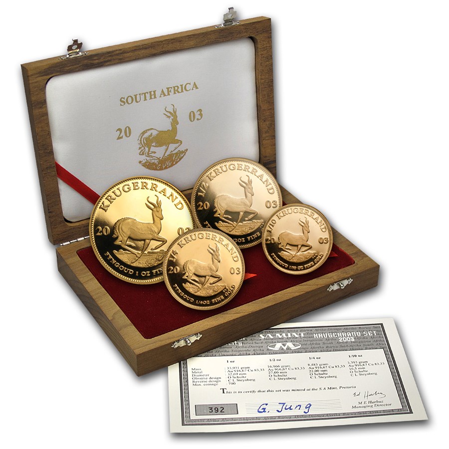 Buy 2003 South Africa 4-Coin Gold Krugerrand Proof Set | APMEX