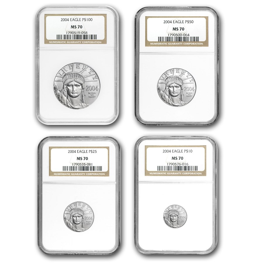 Buy 2004 4-Coin American Platinum Eagle Set MS-70 NGC | APMEX