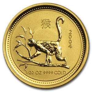 Buy 2004 Australia 1/20 oz Gold Lunar Monkey BU (Series I) | APMEX