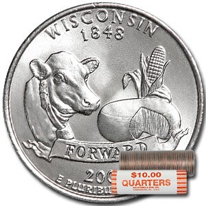 Buy 2004-D Wisconsin Statehood Quarter 40-Coin Roll (Mint Wrapped) | APMEX