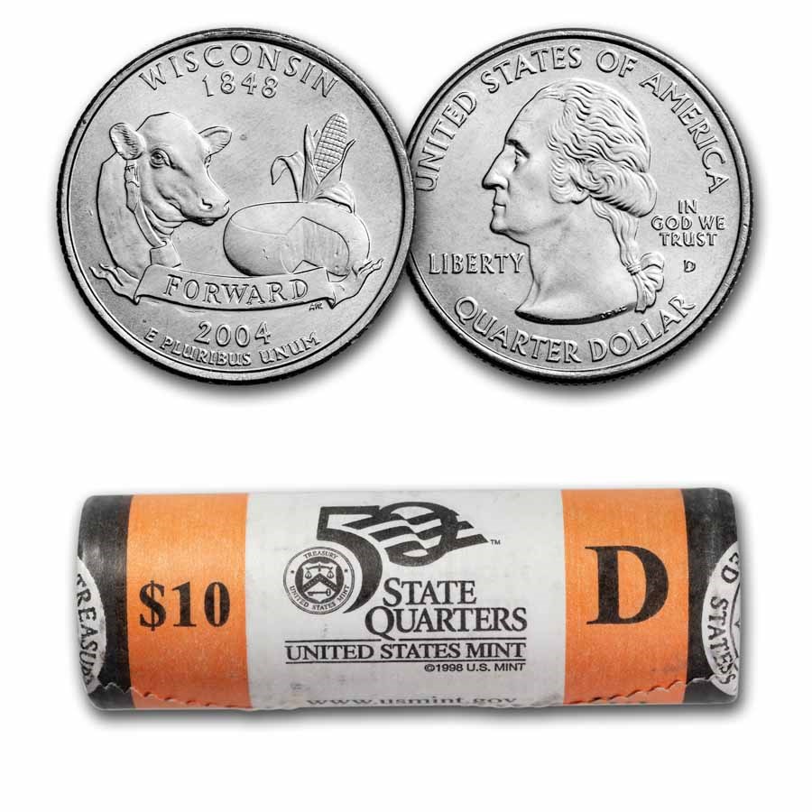 2004-D Wisconsin Statehood Quarter 40-Coin Roll