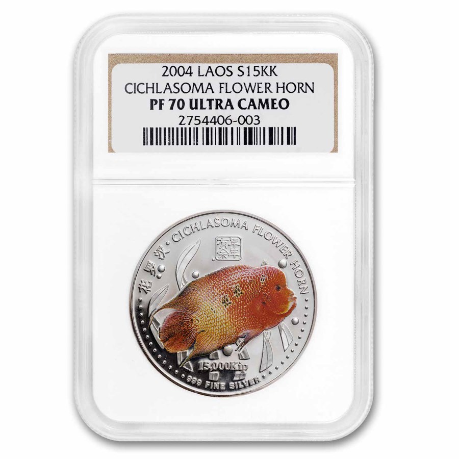 Buy 2004 Laos Silver 15,000 Kip Flowerhorn PF-70 NGC | APMEX