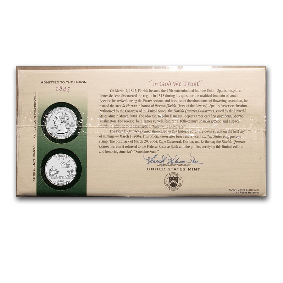 Buy 2004 P&D Florida State Quarter First Day Cover | APMEX