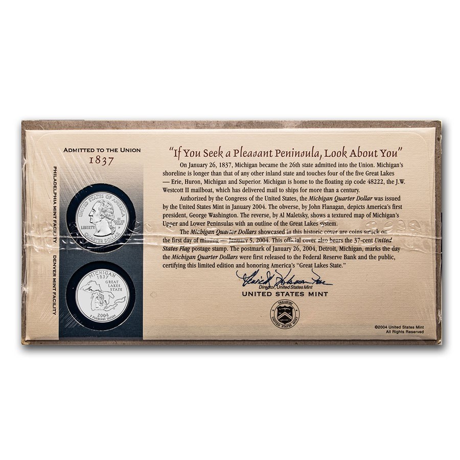 Buy 2004 P&D Michigan State Quarter First Day Cover | APMEX