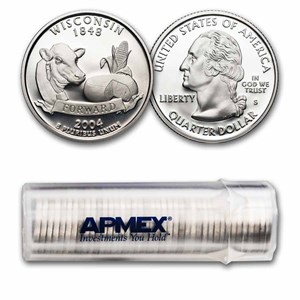 2004-S Wisconsin State Quarter Gem Proof 40-Coin Roll