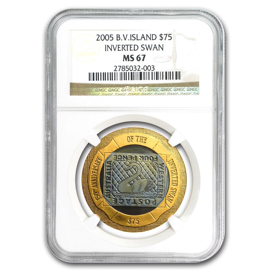 Buy 2005 British Virgin Islands Gold $75 Inverted Swan MS-67 NGC | APMEX