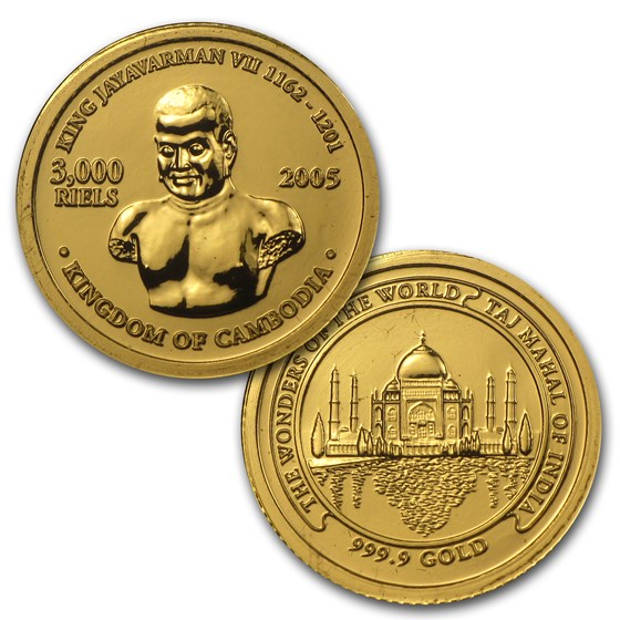 Buy 2005 Cambodia 3-Coin Gold/Silver Wonders of the World Proof Set | APMEX