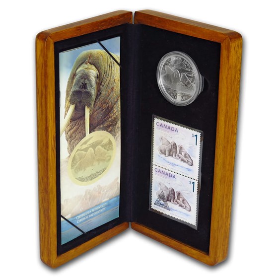 Buy 2005 Canada 1 oz Silver Atlantic Walrus Coin and Stamp Set | APMEX