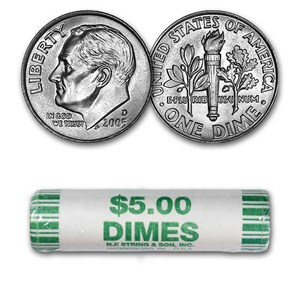 Buy 2005-D Roosevelt Dime 50-Coin Roll BU | APMEX