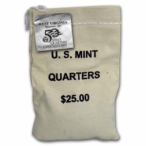 2005-D West Virginia State Quarter $25 Sealed Mint Bag BU