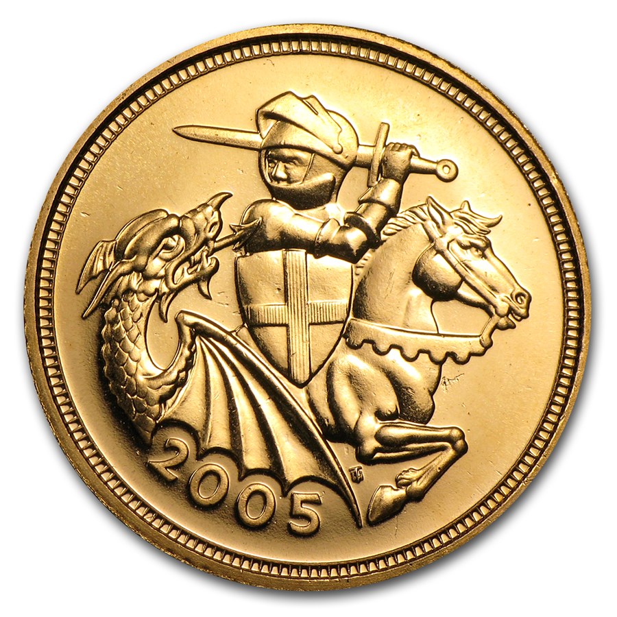Buy 2005 Great Britain Gold 1/2 Sovereign Updated St George | APMEX