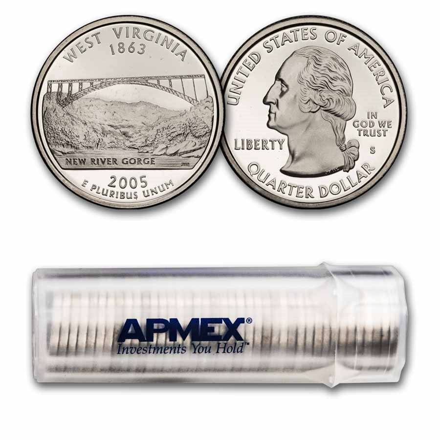 2005-S West Virginia State Quarter Gem Proof 40-Coin Roll
