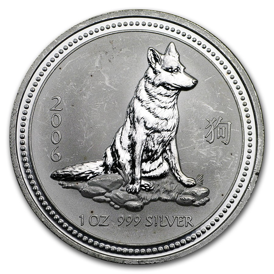 Buy 2006 Australia 1 oz Silver Dog BU (Series I, Abrasions) | APMEX