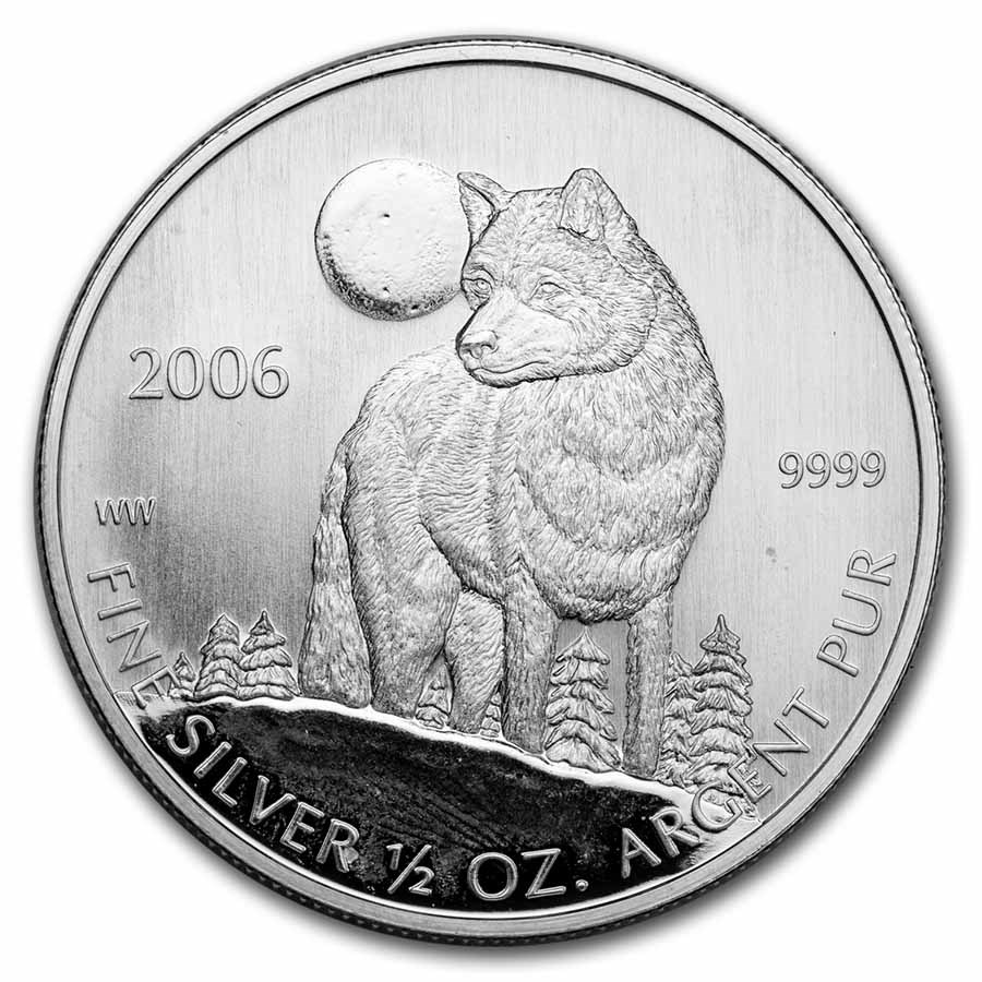 Buy 2006 Canada 1/2 oz Silver Timber Wolf Coin | APMEX