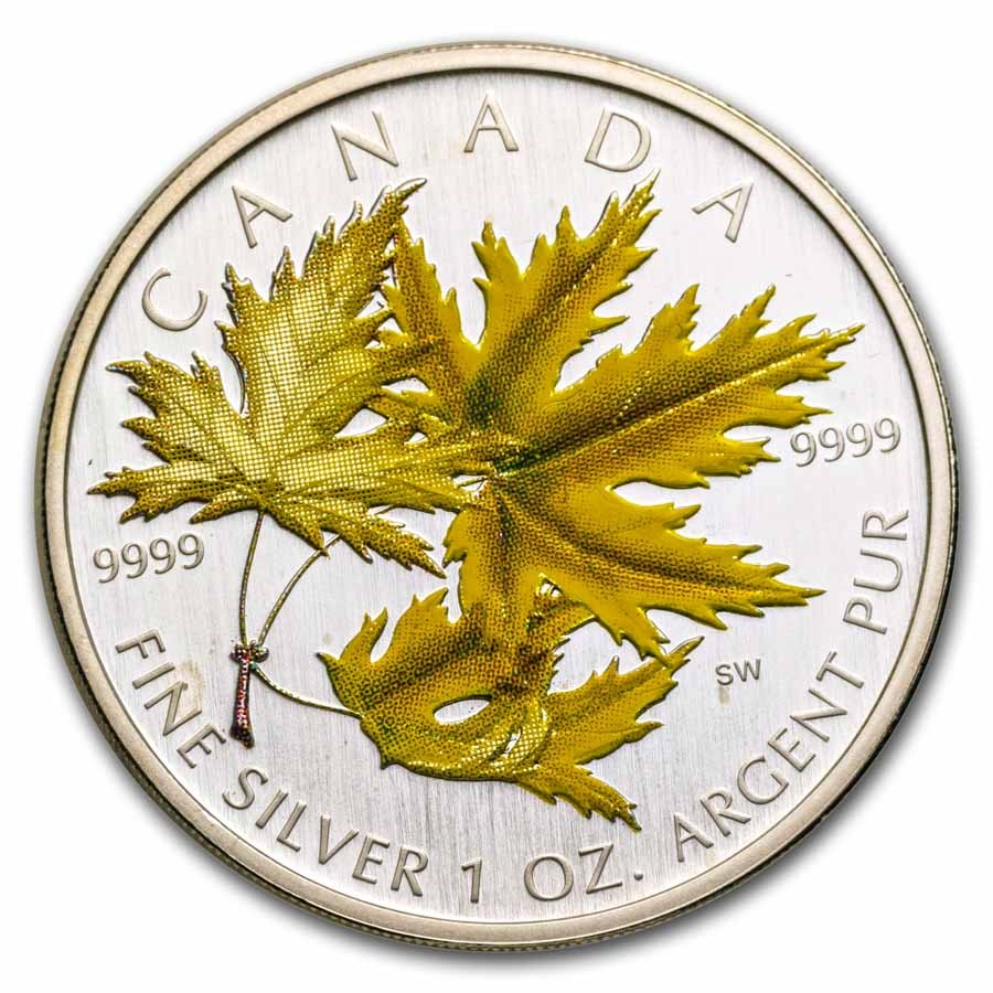 2006 Canada 1 oz Silver $5 Maple Leaf Colorized (Spotted)