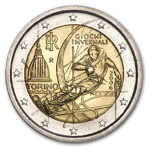 Buy 2006 Italy Bimetal €2 Torino Winter Olympics BU | APMEX
