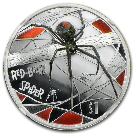 Buy 2006 Tuvalu 1 oz Silver Red-Back Spider PF-70 NGC | APMEX