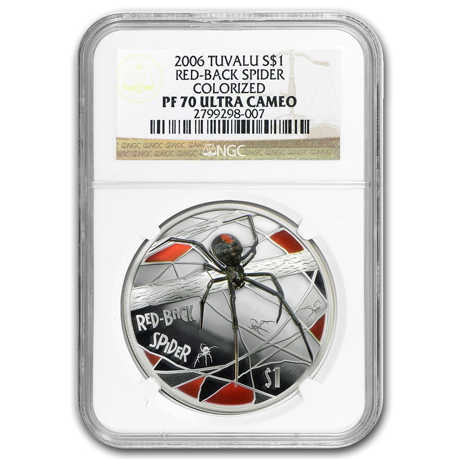 Buy 2006 Tuvalu 1 oz Silver Red-Back Spider PF-70 NGC | APMEX