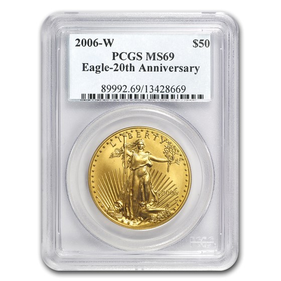 Buy 2006-W 1 oz Burnished Gold Eagle MS/SP-69 PCGS (20th Anniversary) | APMEX