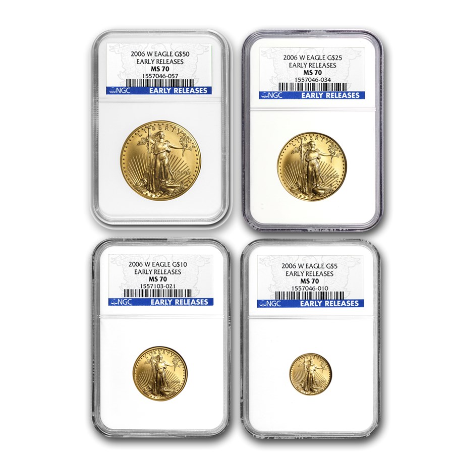Buy 2006-W 4-Coin American Gold Eagle Set MS-70 NGC (ER) | APMEX
