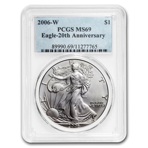 Buy 2006-W Burnished American Silver Eagle MS-69 PCGS (20th Anniv) | APMEX
