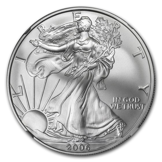 Buy 2006-W Burnished Silver Eagle MS-70 NGC (Silver Dollar Set) | APMEX