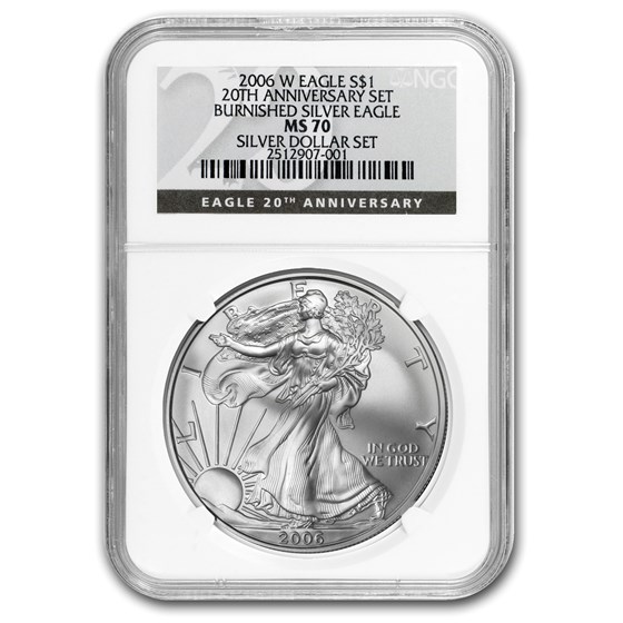 Buy 2006-W Burnished Silver Eagle MS-70 NGC (Silver Dollar Set) | APMEX
