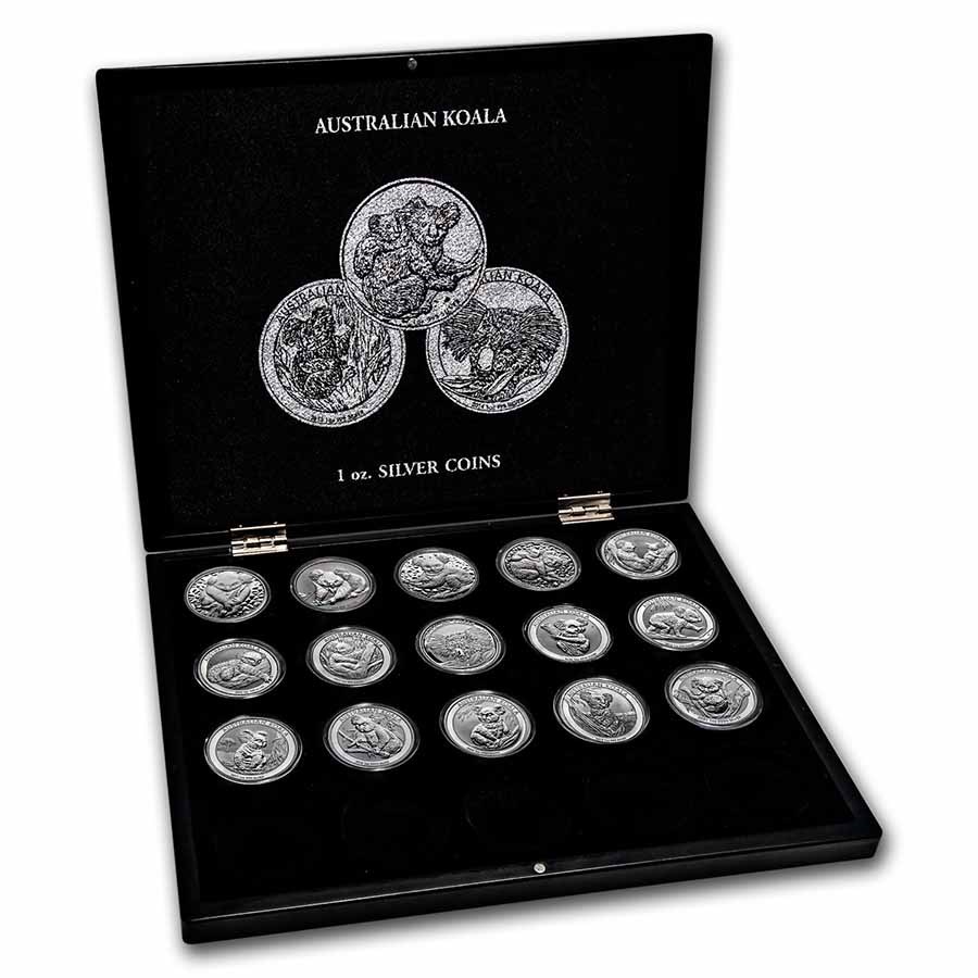 Buy 2007-2021 15-Coin 1 oz Silver Koala Set BU (w/Display Box) | APMEX