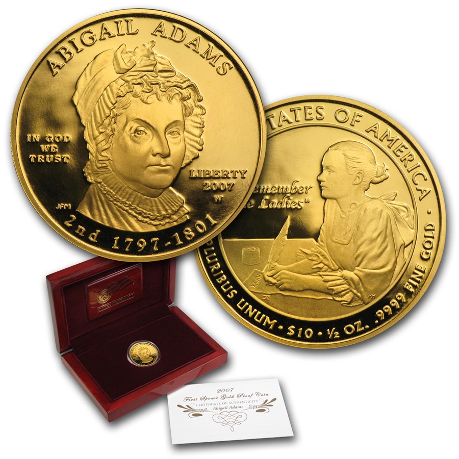 Buy 2007-W 1/2 oz Proof Gold Abigail Adams (w/Box & COA) | APMEX