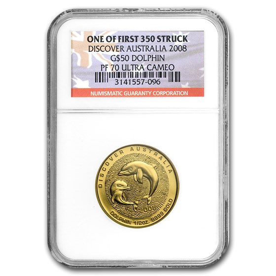 Buy 2008 3-Coin Gold Discover Australia Dolphin Set PF-70 NGC | APMEX