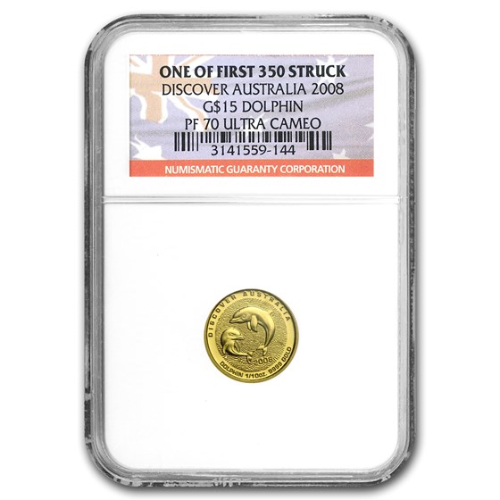 Buy 2008 3-Coin Gold Discover Australia Dolphin Set PF-70 NGC | APMEX
