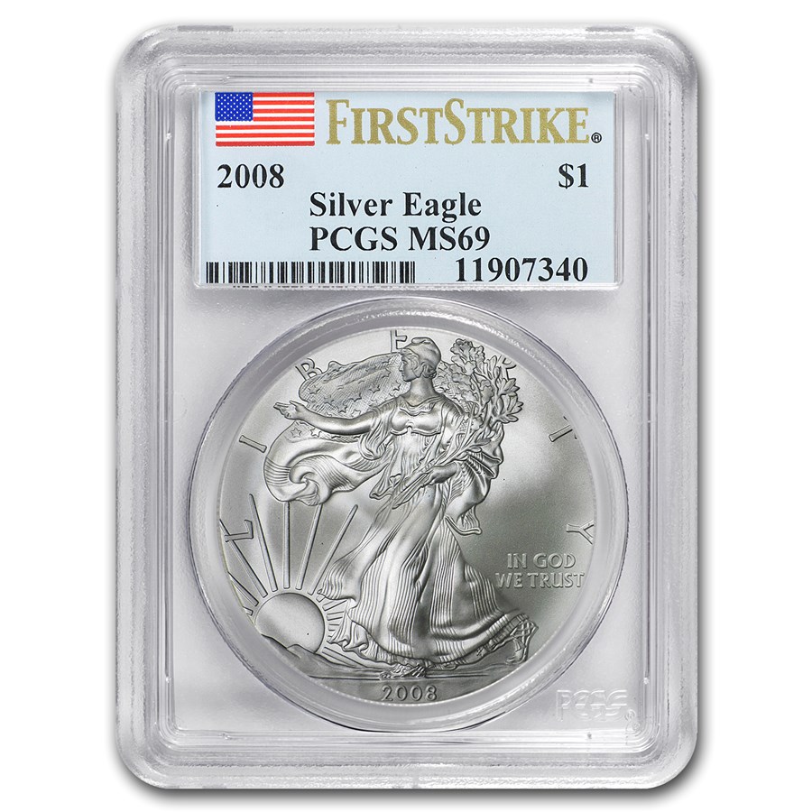 Buy 2008 American Silver Eagle MS-69 PCGS (FirstStrike®) | APMEX