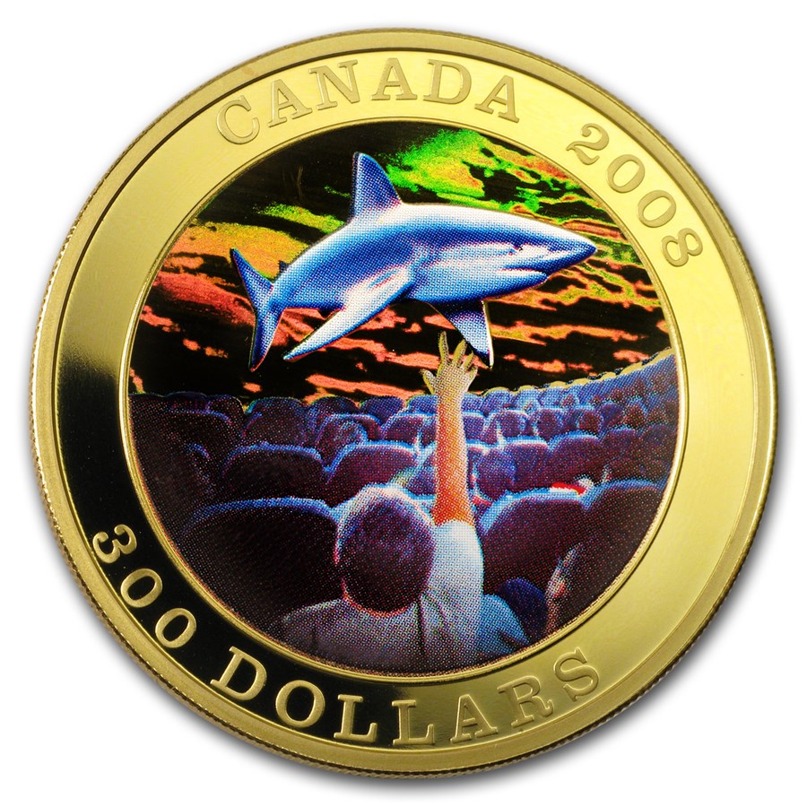 Buy 2008 Canada Gold Proof $300 IMAX Great White Shark (Hologram) | APMEX