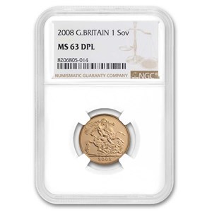 2008 Great Britain Gold Sovereign Elizabeth II MS-63 DPL NGC