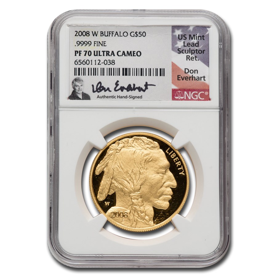 2008-W 1 oz Proof Gold Buffalo PF-70 NGC (Everhart)