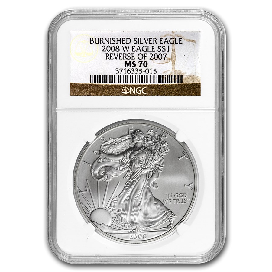 Buy 2008-W Burnished American Silver Eagle MS-70 NGC (Rev '07) | APMEX