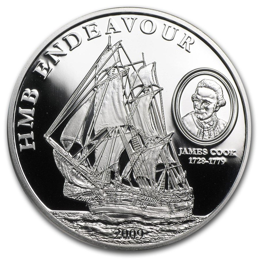 Buy 2009 Cook Islands Silver $5 HMB Endeavour of James Cook | APMEX