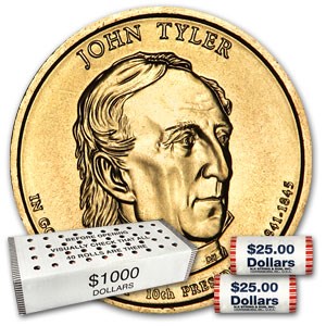 Buy 2009-D John Tyler 1000-Coin Presidential Dollar Box | APMEX