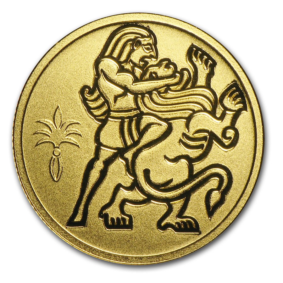 Buy 2009 Israel 1/25 oz Proof Gold Samson and the Lion | APMEX