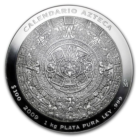 Buy 2009 Mexico 1 kilo Silver Aztec Calendar PL-69 NGC | APMEX